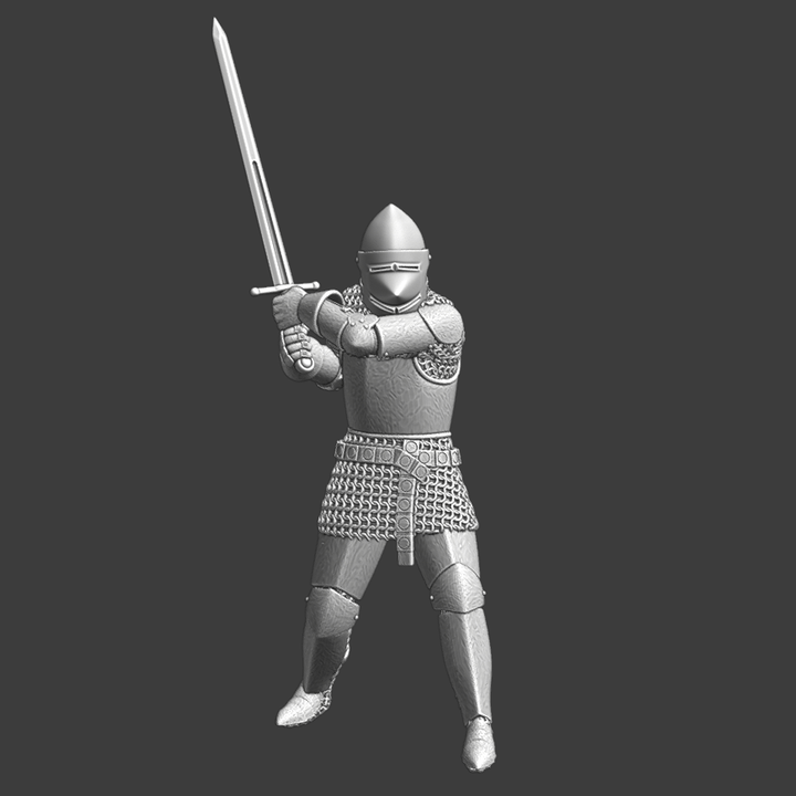 3D Printable Medieval 14th century knight with sword by Northern Crusades Miniatures